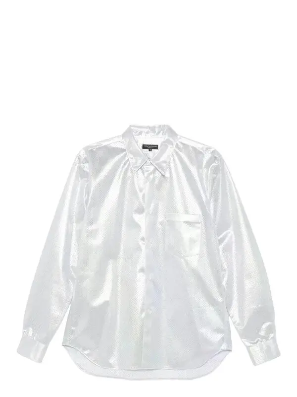Comme Des Garçons Perforated-mesh Shirt - Silver
