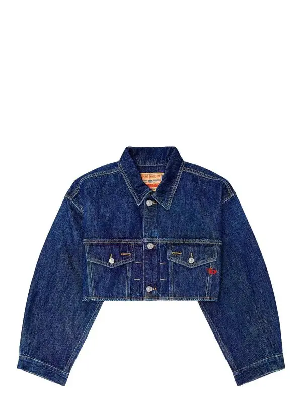 DIESEL® Cropped Oversized Denim Jacket - Blue