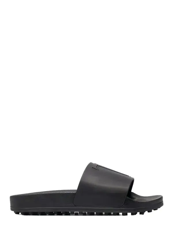 TOD'S Embossed Logo Sliders - Black