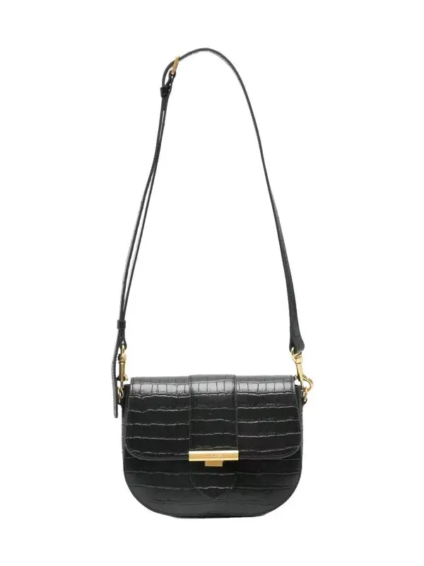 LANCASTER Exo Ily Croc-effect Leather Crossbody Bag - Black