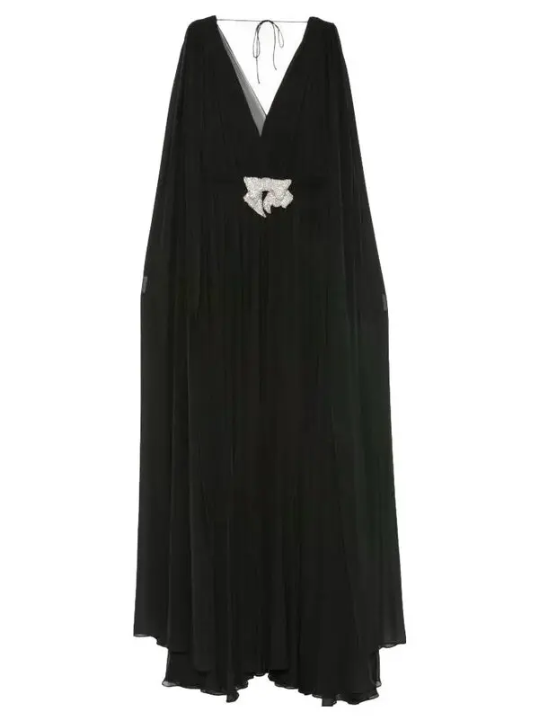 SILK LOVE & LACE Ilena Crystal-embellished Maxi Dress - Black