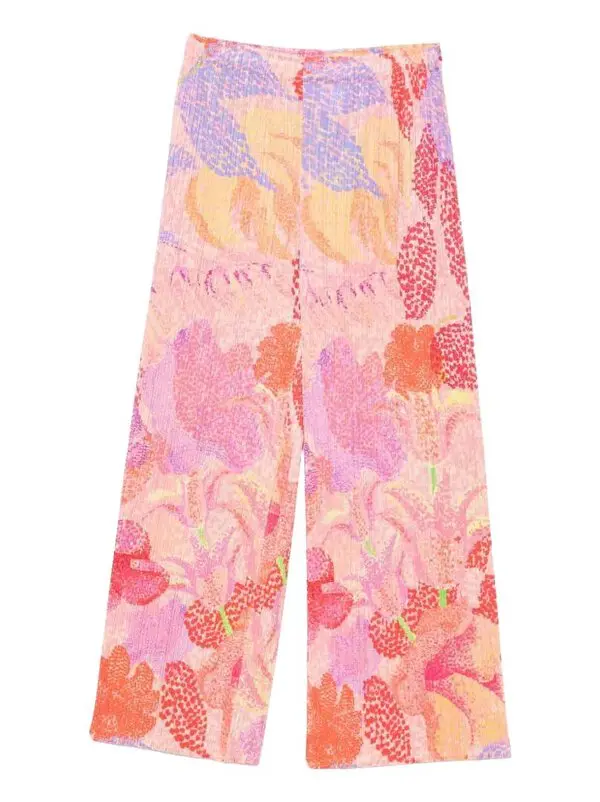 Issey Miyake Abstract Print Cropped Trousers - Pink