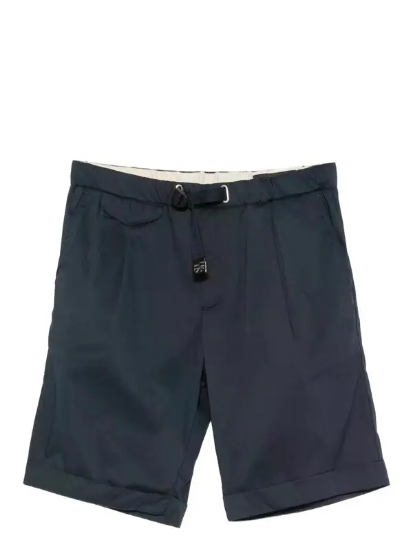 WHITE SAND Belted Pleated Shorts - Blue