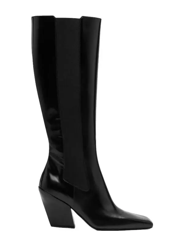 Prada Heeled Square Toe Boots - Black