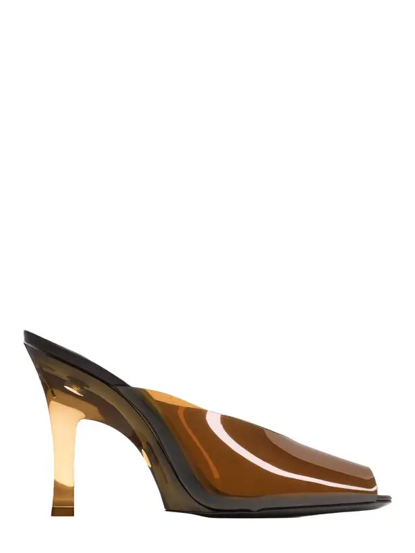 Saint Laurent Sabrina Heeled Mules - Dark Brown