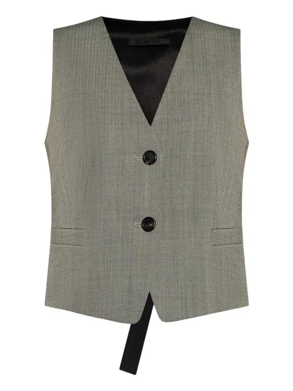 Helmut Lang Herringbone Vest - Gray