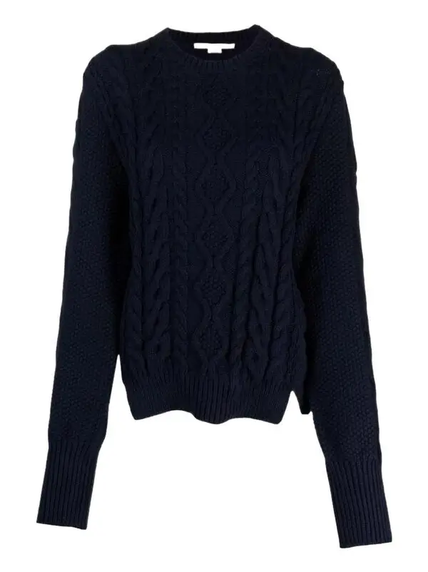 Stella McCartney Aran Stitch Cropped Jumper - Black