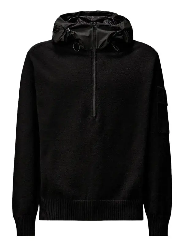 C.P. COMPANY Half-zip Hooded Jumper - Black