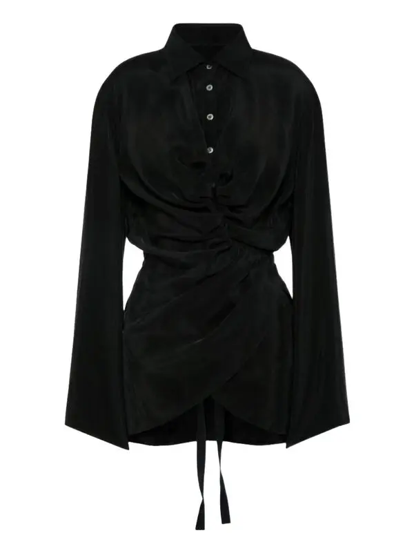 MAISON MARGIELA Draped Front Shirt - Black