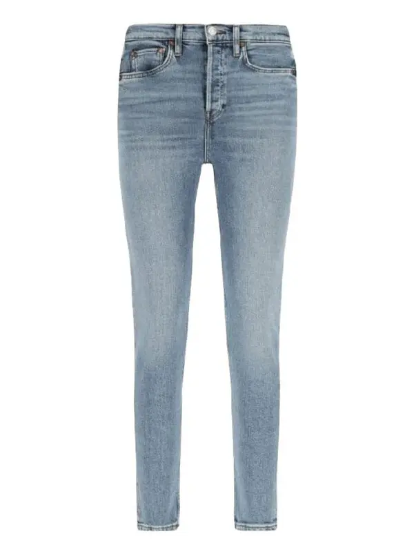 RE/DONE High-rise Skinny Jeans - Gray