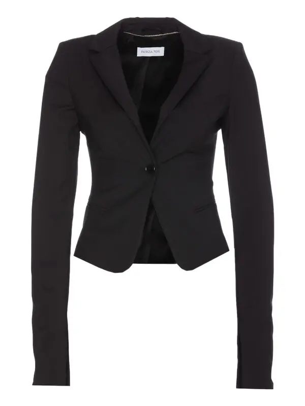 Patrizia Pepe Single-breasted Blazer With Slit Sleeves - Black