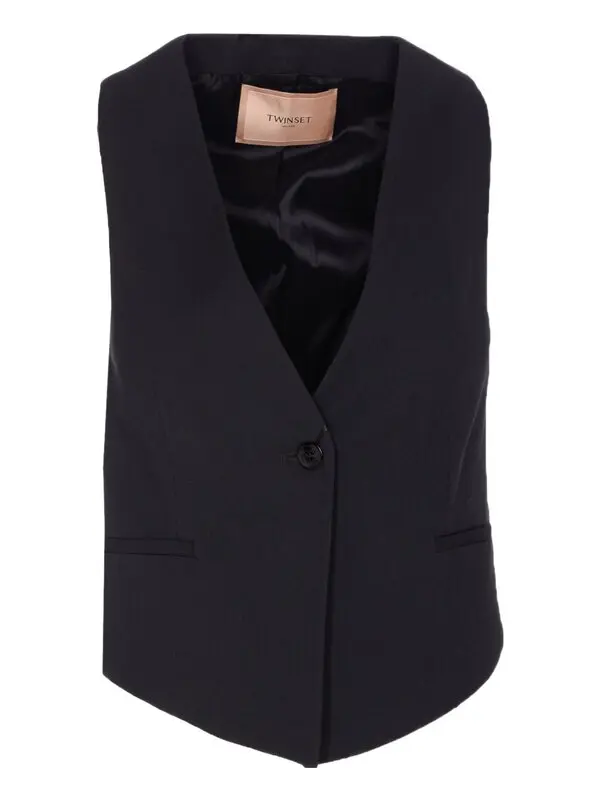 TWINSET V-neck Buttoned Waistcoat - Black