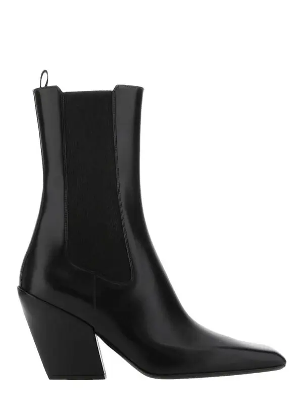 Prada Pointed Toe Slip-on Ankle Boots - Black