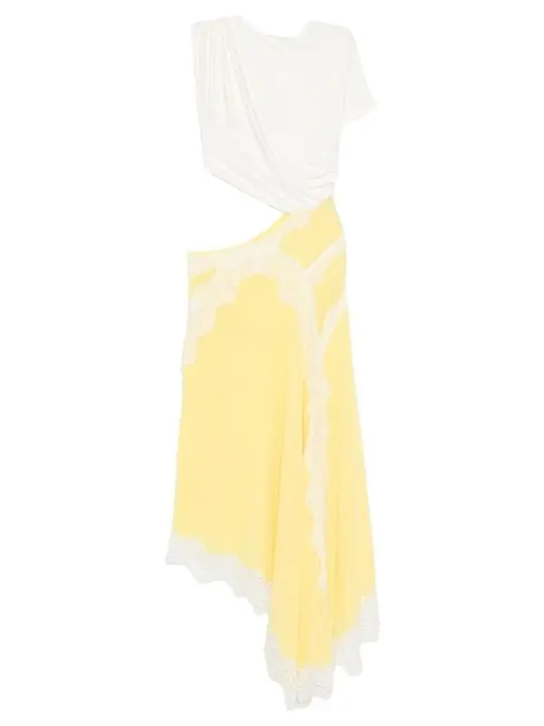 Christopher Esber Asymmetrical Lace Trimmed Dress - Nude