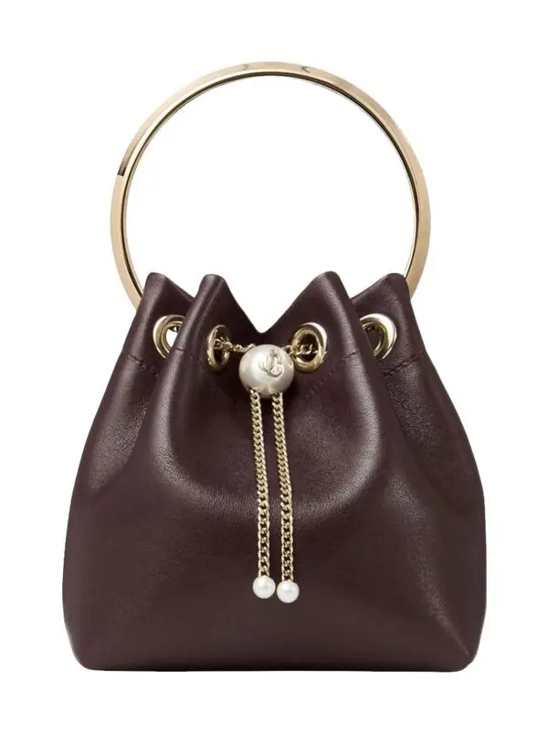 JIMMY CHOO Round Handle Drawstring Tote Bag - Black