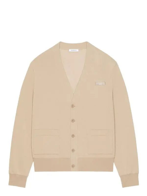 Givenchy Cotton Cardigan With Paris Grosgrain Detail - Light Brown