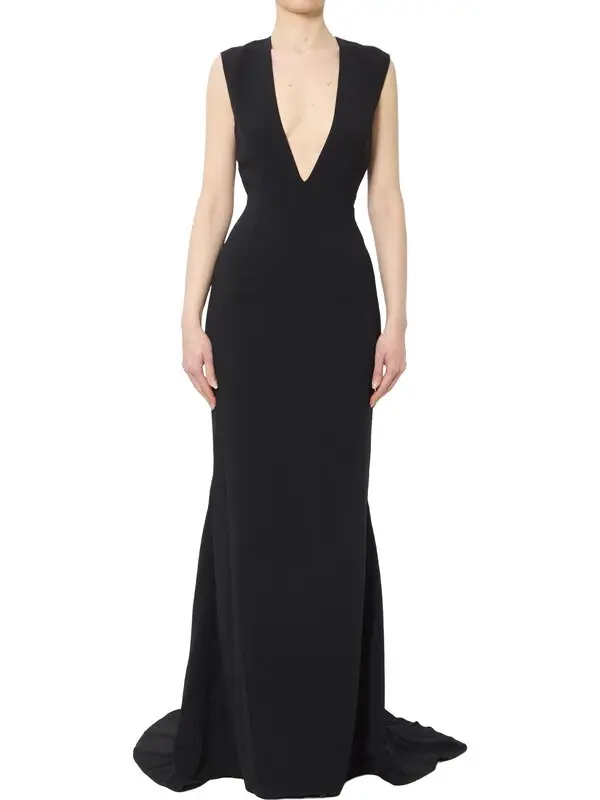Solace London Althea Plunge Maxi Dress - Black