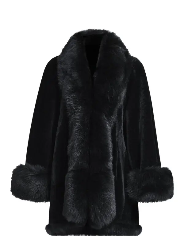Nour Hammour Long-sleeved Coat With Shawl Collar - Black