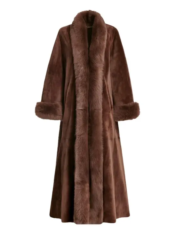Nour Hammour Sima Grand Shearling Coat - Toffee