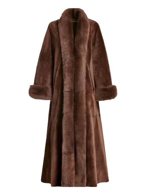 Nour Hammour Sima Grand Shearling Coat - Toffee