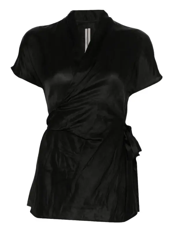 Rick Owens Wrap Short-sleeve Blouse - Black