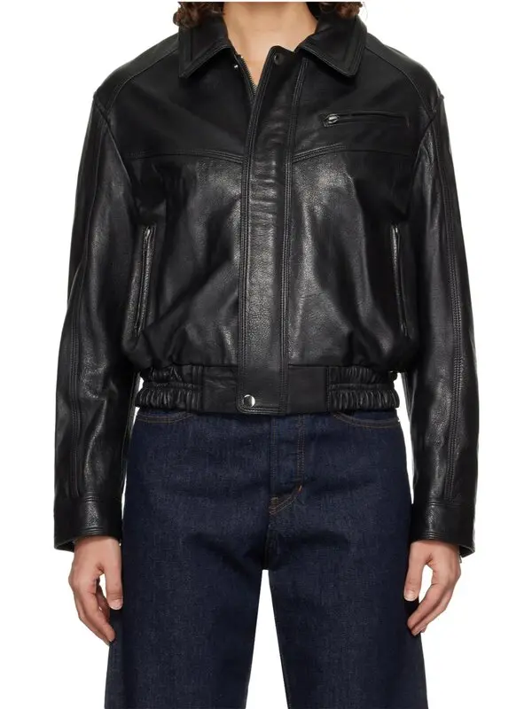 Nour Hammour Clint Zip-up Leather Jacket - Black
