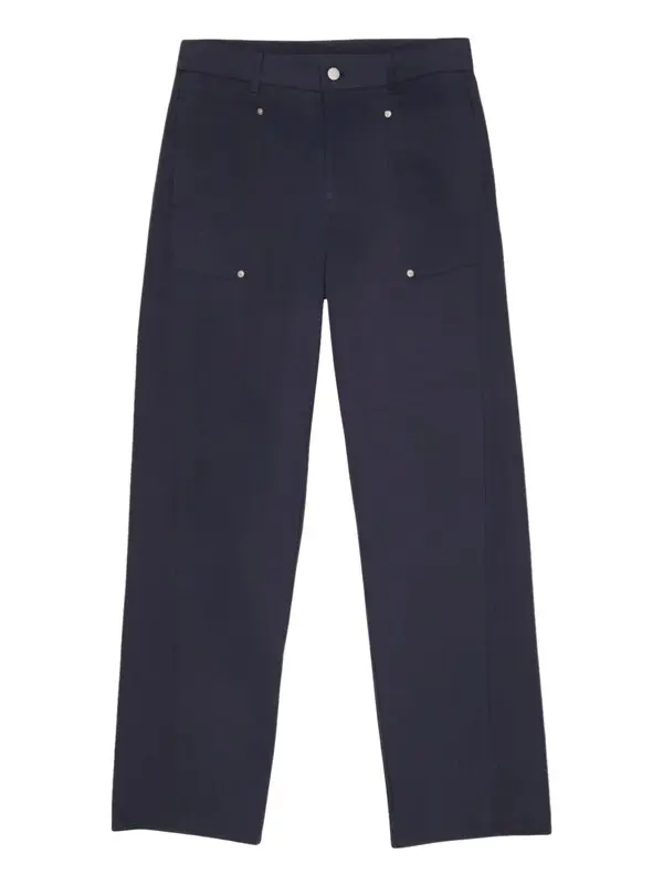 Paloma Wool Casual Straight Leg Pants With Belt Loops - Navy Blue