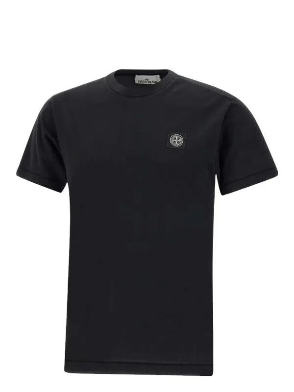 Stone Island Logo Patch Crewneck T-shirt - Black