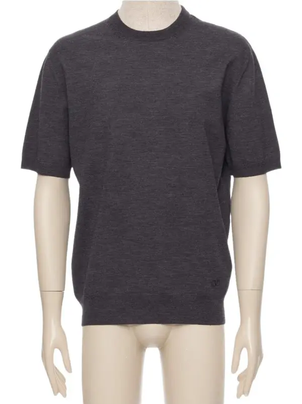 Valentino Garavani Vlogo Signature Short-sleeve Knitted Sweater - Black