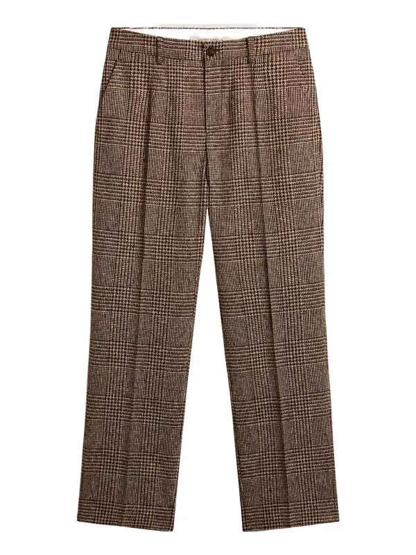 GOLDEN GOOSE Mario Checked Tailored Trousers - Grey