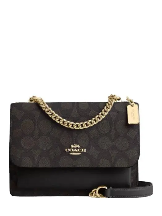 COACH Mini Claire Crossbody Bag - Signature Canvas/gold/walnut/black