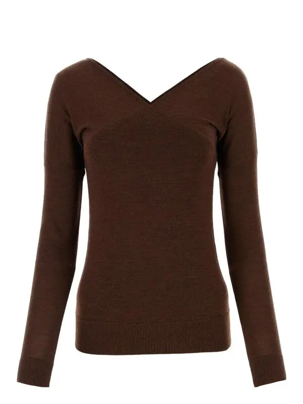 Co V-neck Knitwear - Brown