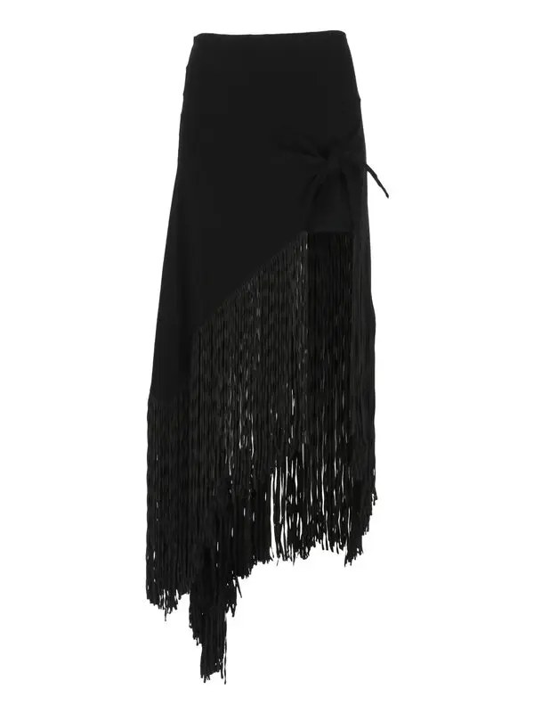 Philosophy Di Lorenzo Serafini Asymmetric Fringed Skirt - Black