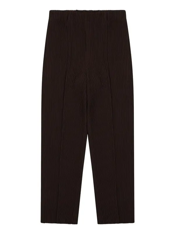 Issey Miyake Pantalone Tuxedo Plissettato - Brown