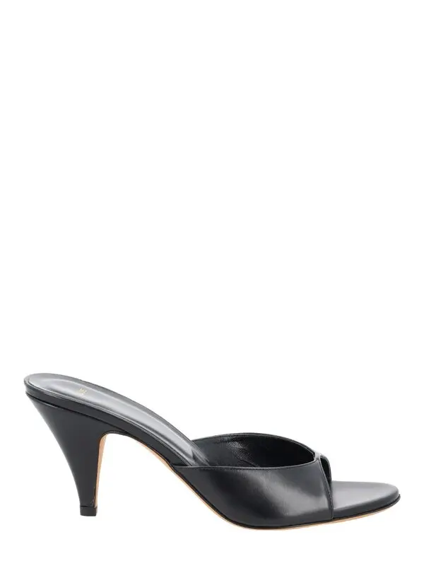 JUDE Haze" Leather Heeled Mules - Black