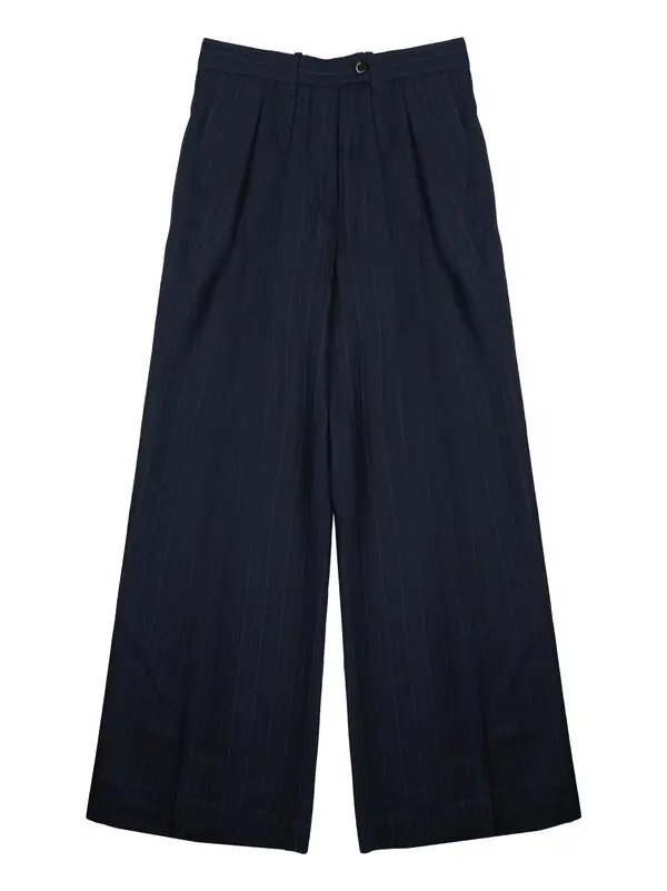 NINE:INTHE:MORNING Nine:in:the:morning Palazzo Pants "sandra" With Pin Stripes - Blue