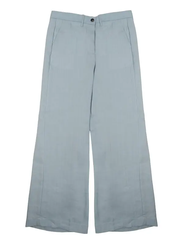 NINE:INTHE:MORNING Pantalone "karen" Tailored Wide Leg Trousers - Baby Blue