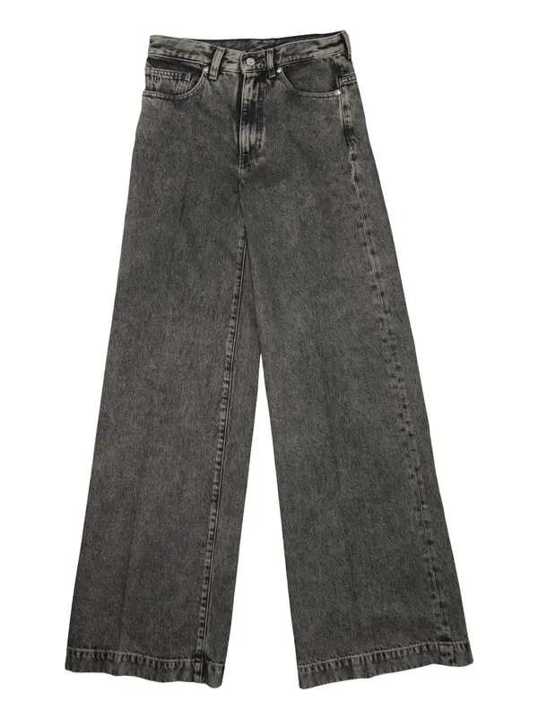 NINE:INTHE:MORNING Nine:in:the:morning Wide Leg Jeans In Black Wash - Grey