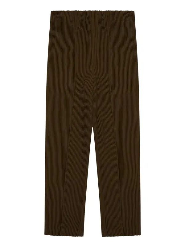 Issey Miyake Pantalone Tuxedo Plissettato - Brown
