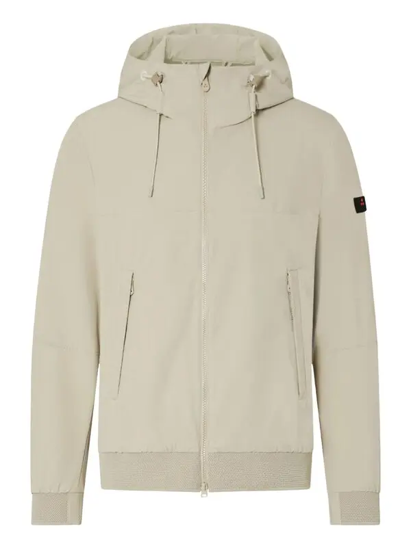 Peuterey Logo Hooded Zip-up Blouson Jacket - Beige