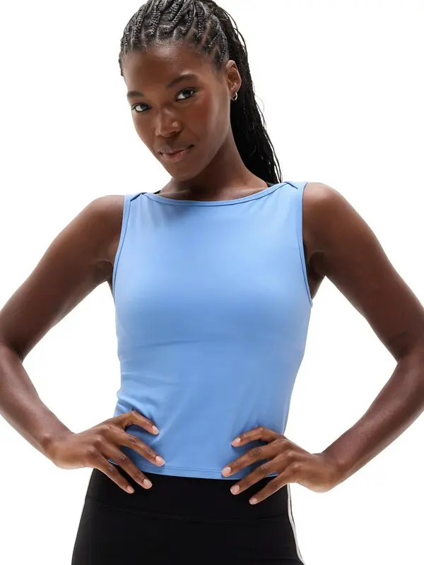 Athleta Transcend Open Back Muscle Tank - Waterfall