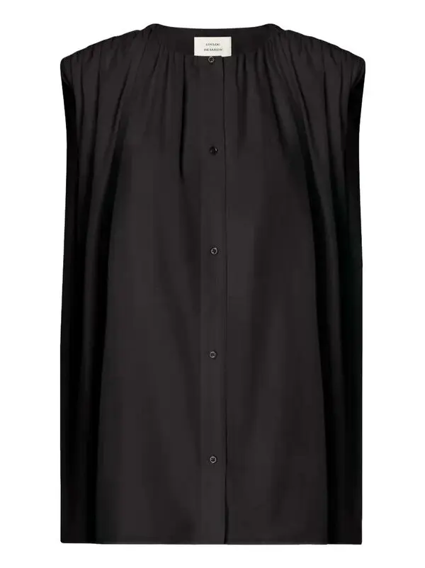Loulou De Saison Crewneck Top With Button Fastening - Black