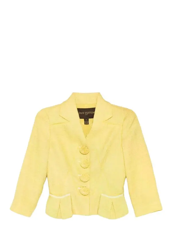 LOUIS VUITTON Tweed Cropped Blazer - Yellow