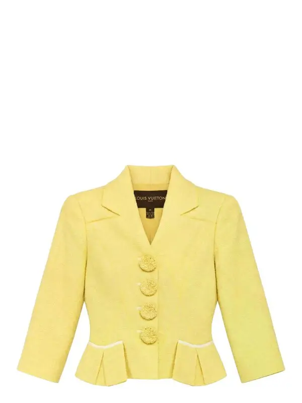 LOUIS VUITTON Tweed Cropped Blazer - Yellow
