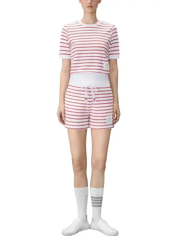 Thom Browne Honeycomb Texture Mini Shorts - White