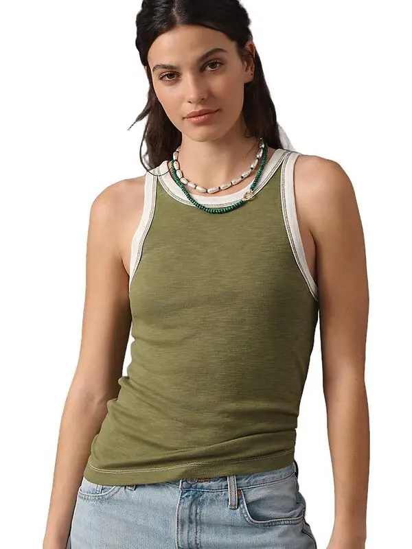 PILCRO Austin Racerback Tank Top - Moss