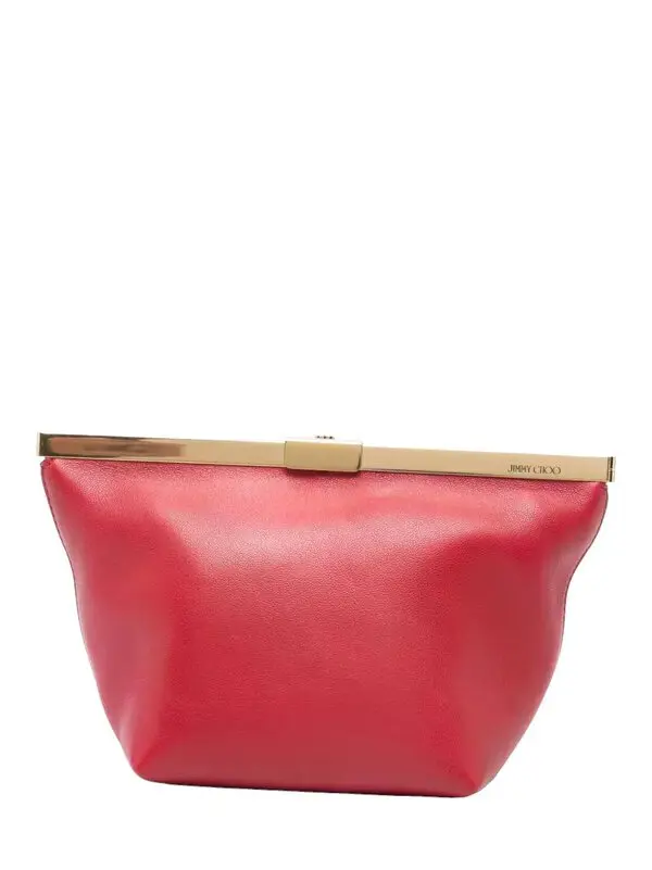 JIMMY CHOO Ganache Leather Clutch Bag - Red