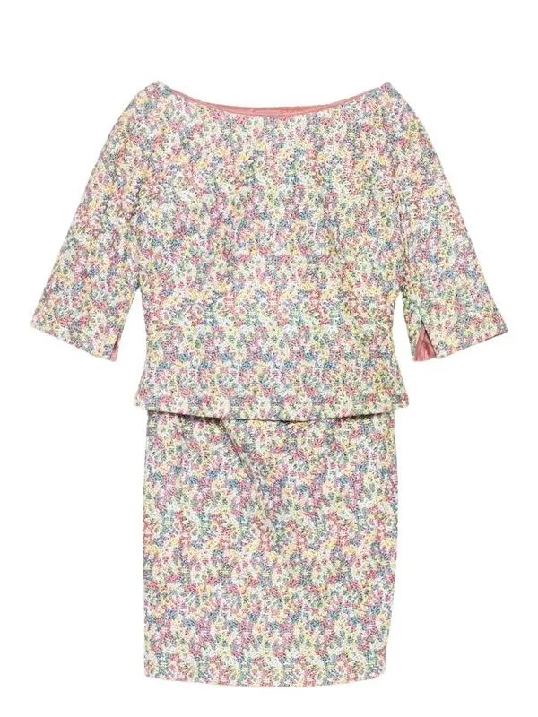 Versace Floral-embroidered Skirt Set - Pink