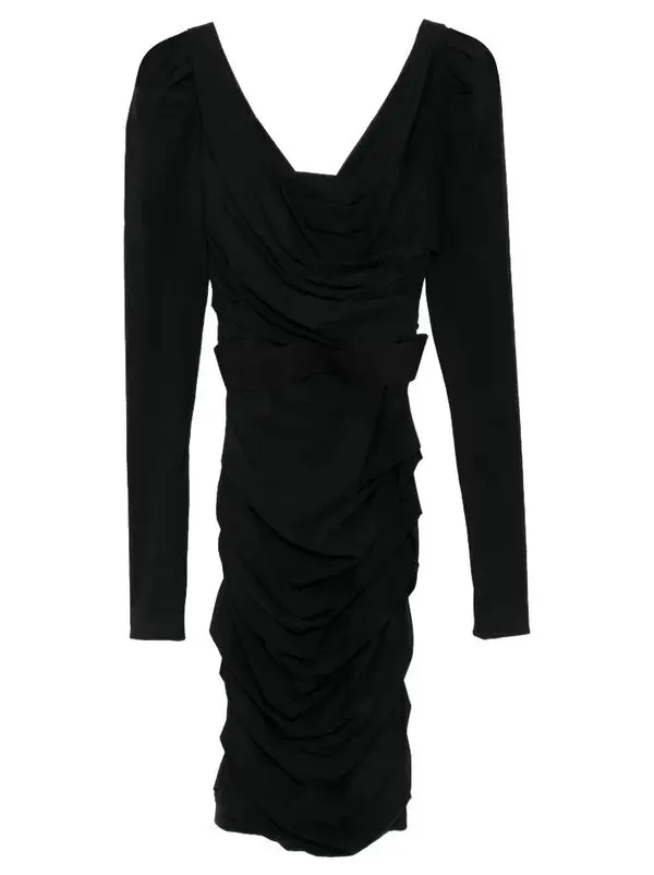 Dolce & Gabbana Draped Midi Dress - Black