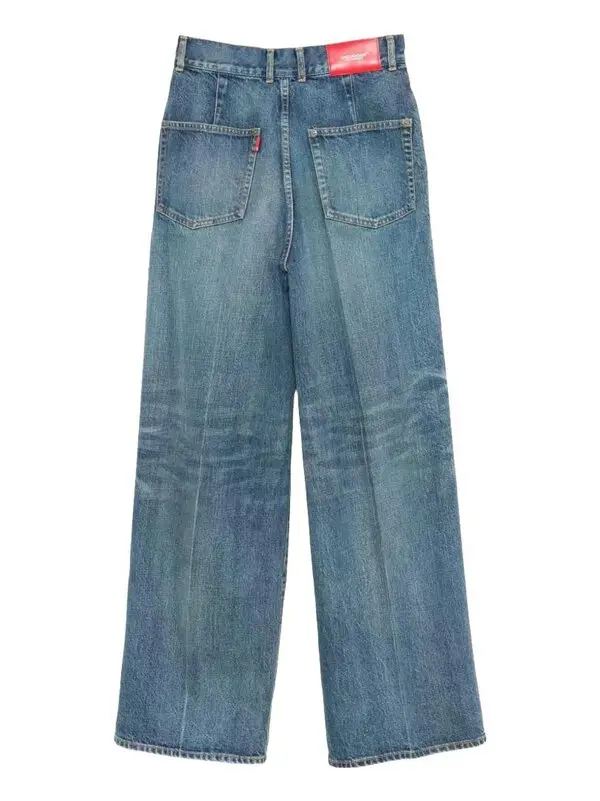 Undercover Pleated Whiskered Jeans - Blue